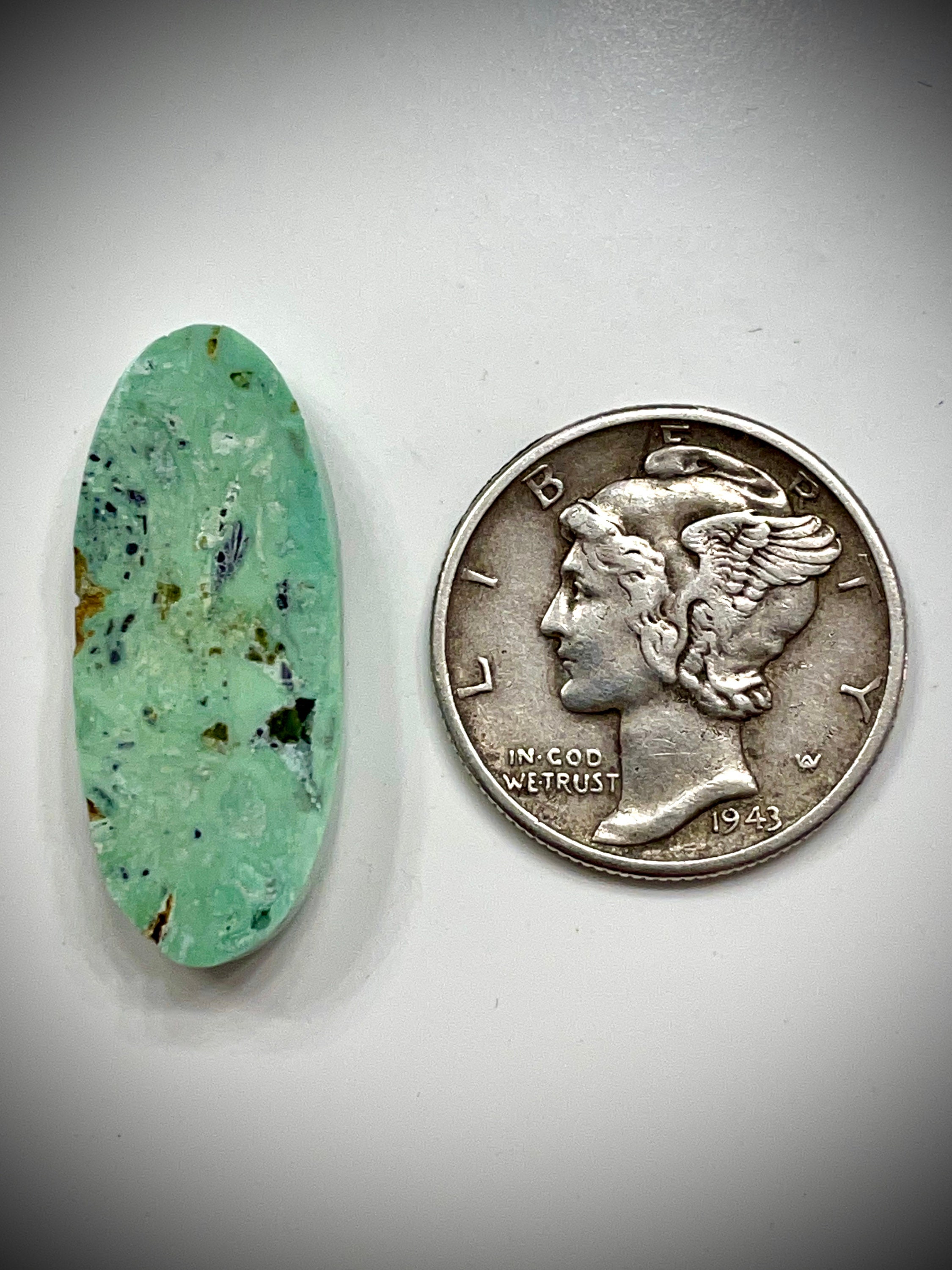 Pixie Turquoise Natural Rare Gem Green Faustite Cabochon With Black ...