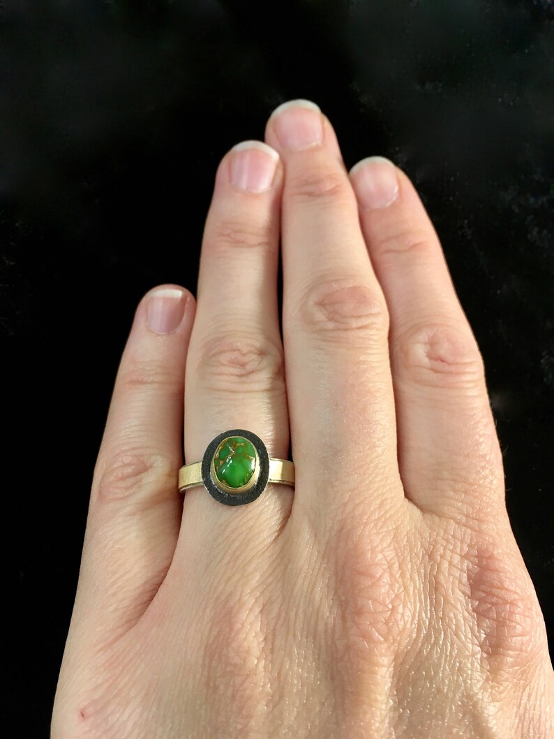 Carico Lake Turquoise Ring Natural Gem Faustite Green Spiderweb ...