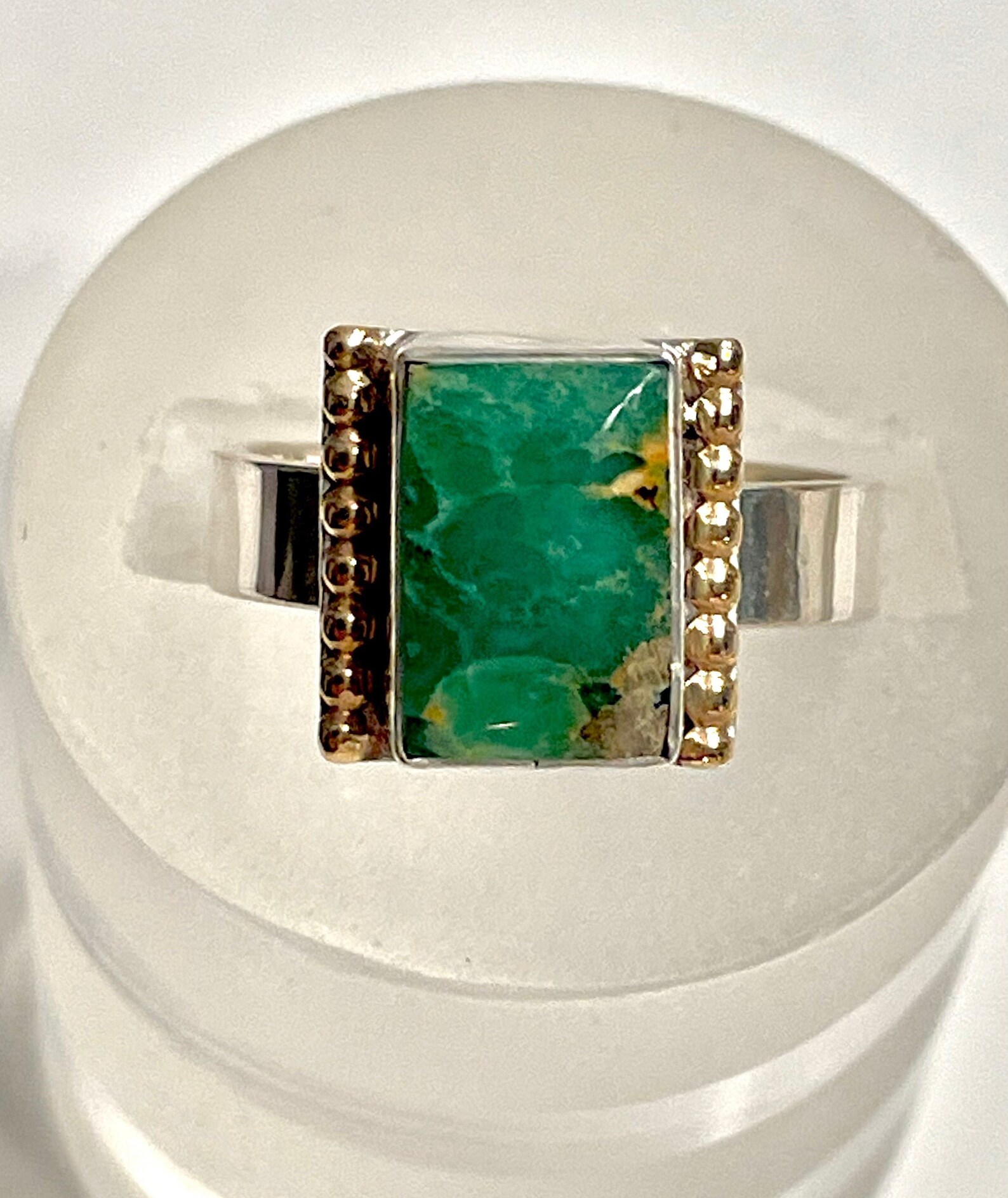 Pixie Turquoise Ring Natural Gem Faustite Emerald Green Turquoise ...