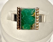 Pixie Turquoise Ring Natural Gem Faustite Emerald Green - Etsy