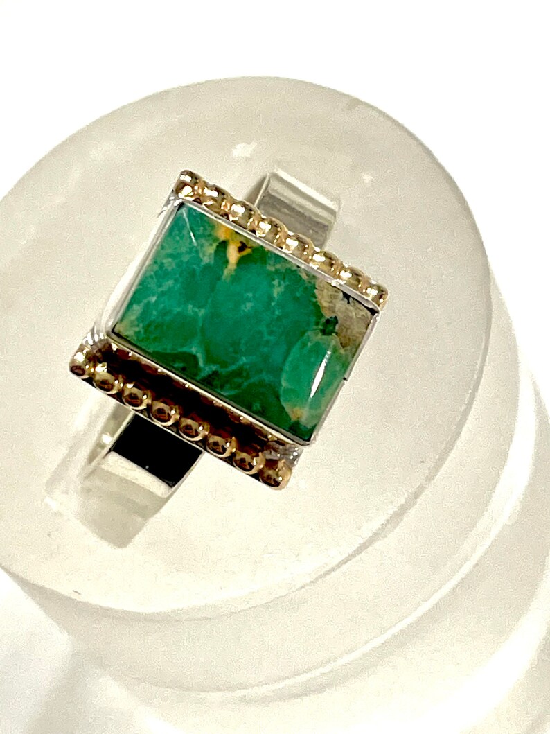 Pixie Turquoise Ring Natural Gem Faustite Emerald Green Turquoise ...
