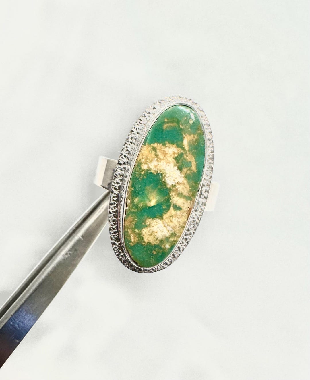 Royston Turquoise Ring Natural Green Gem High Grade Turquoise Cabochon ...