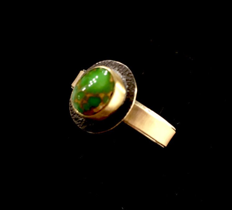 Carico Lake Turquoise Ring Natural Gem Faustite Green | Etsy