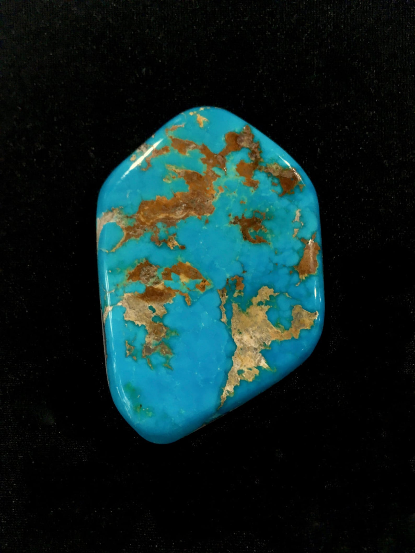 Battle Mountain Blue Gem Turquoise Rare Intense Aqua Blue Large Natural ...