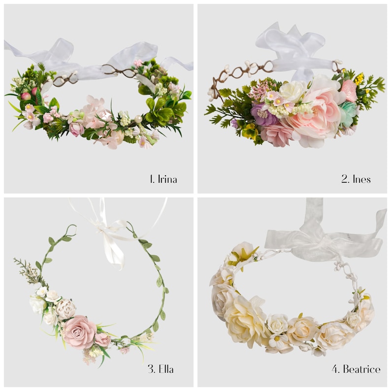 Pink Ivory Flower Crown Flower Girl Headband Girl Floral - Etsy