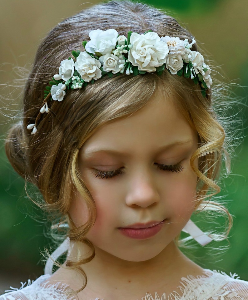 Easter Flower Crown Flower Girl Headband Girls Floral Crown - Etsy