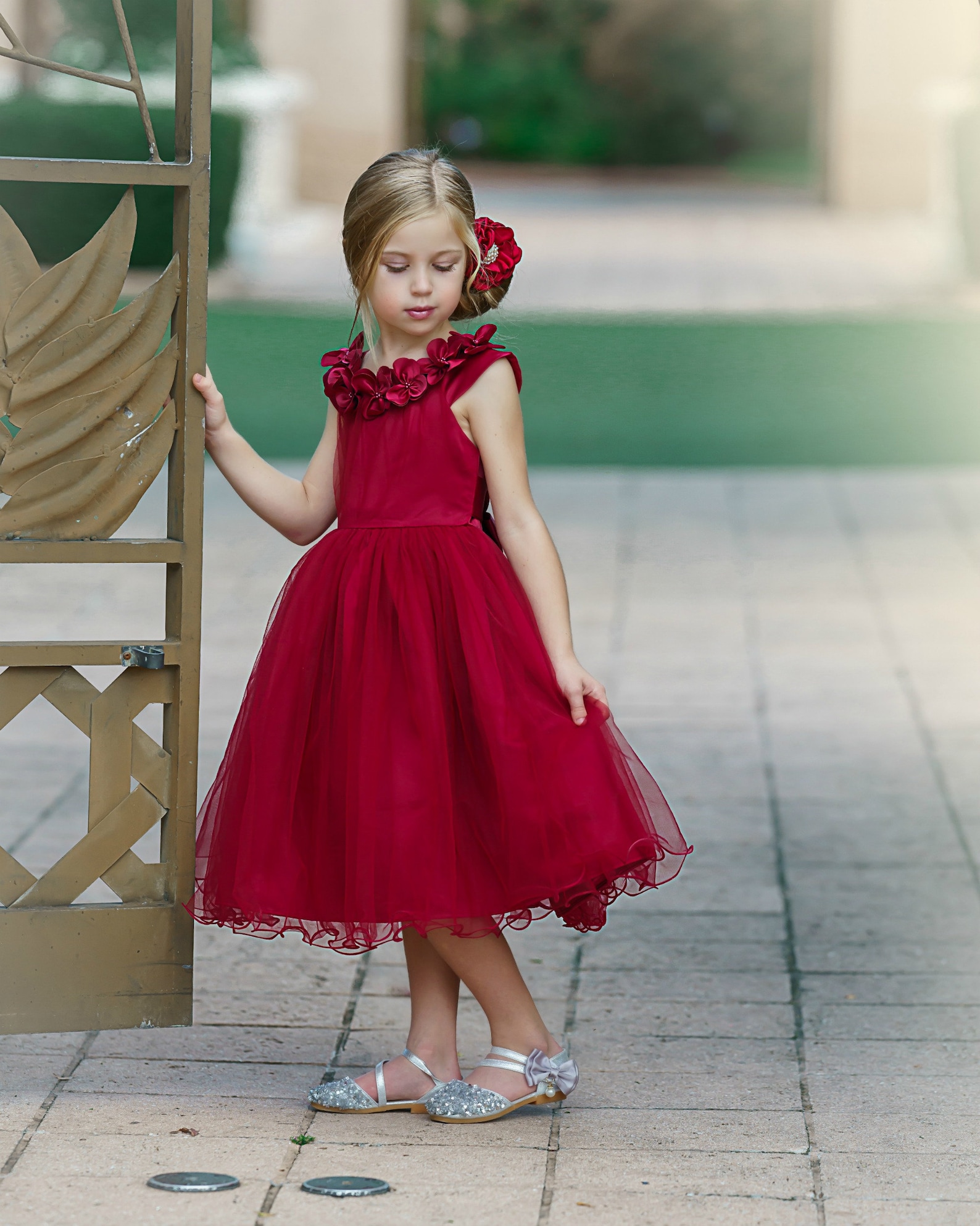 Red Flower Girl DressRed Christmas dressTulle Flower Girl | Etsy