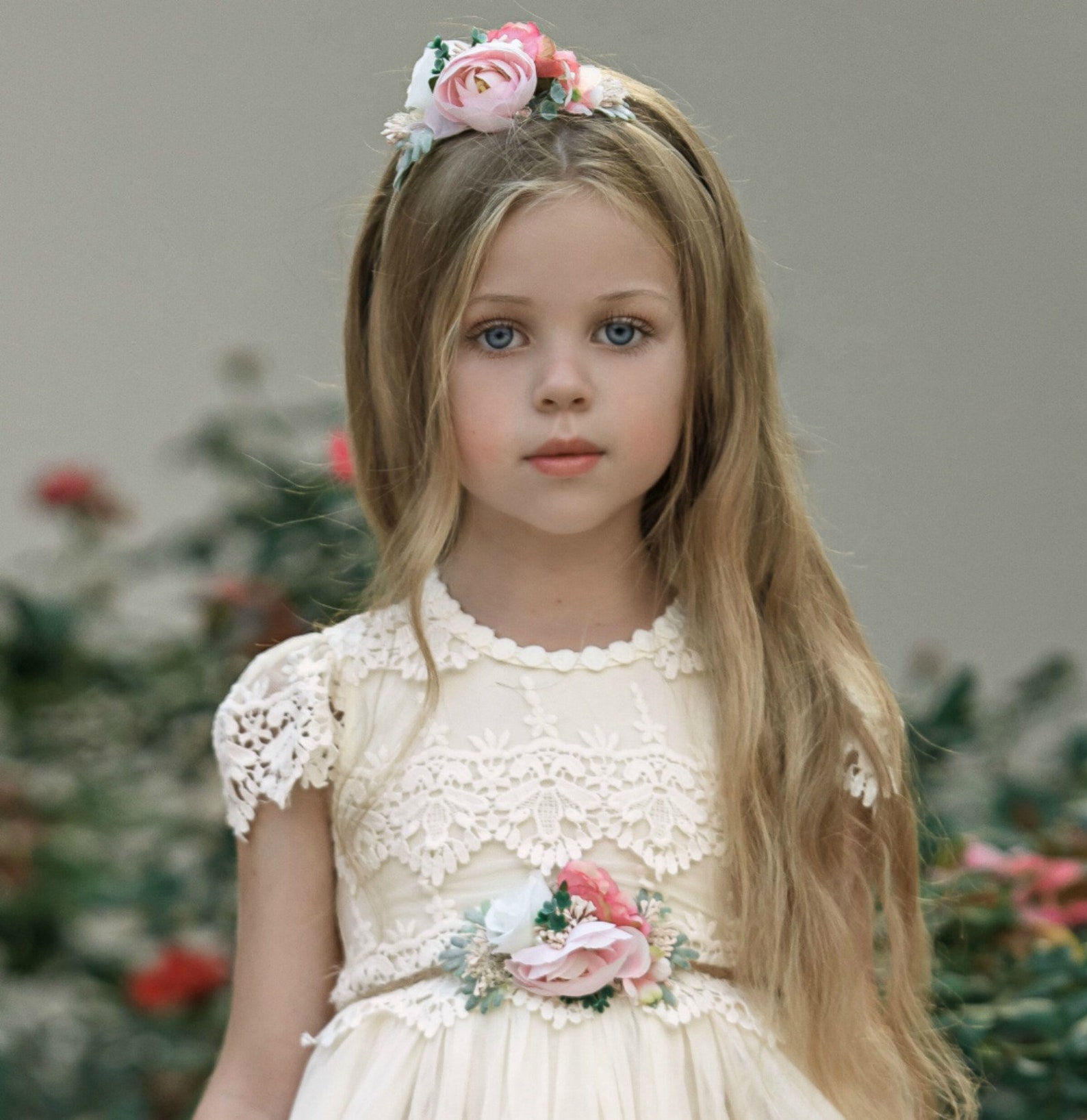 Ivory Flower Girl Dress Ivory Lace Flower Girl Dress Tulle Flower Girl