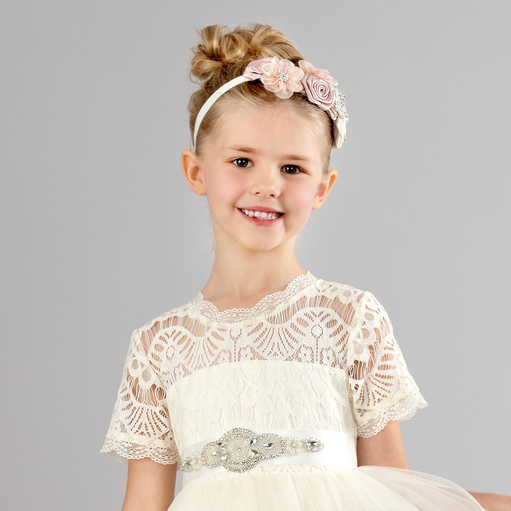 Lace Flower Girl Dress Ivory Rustic Flower Girl Dress Etsy Canada