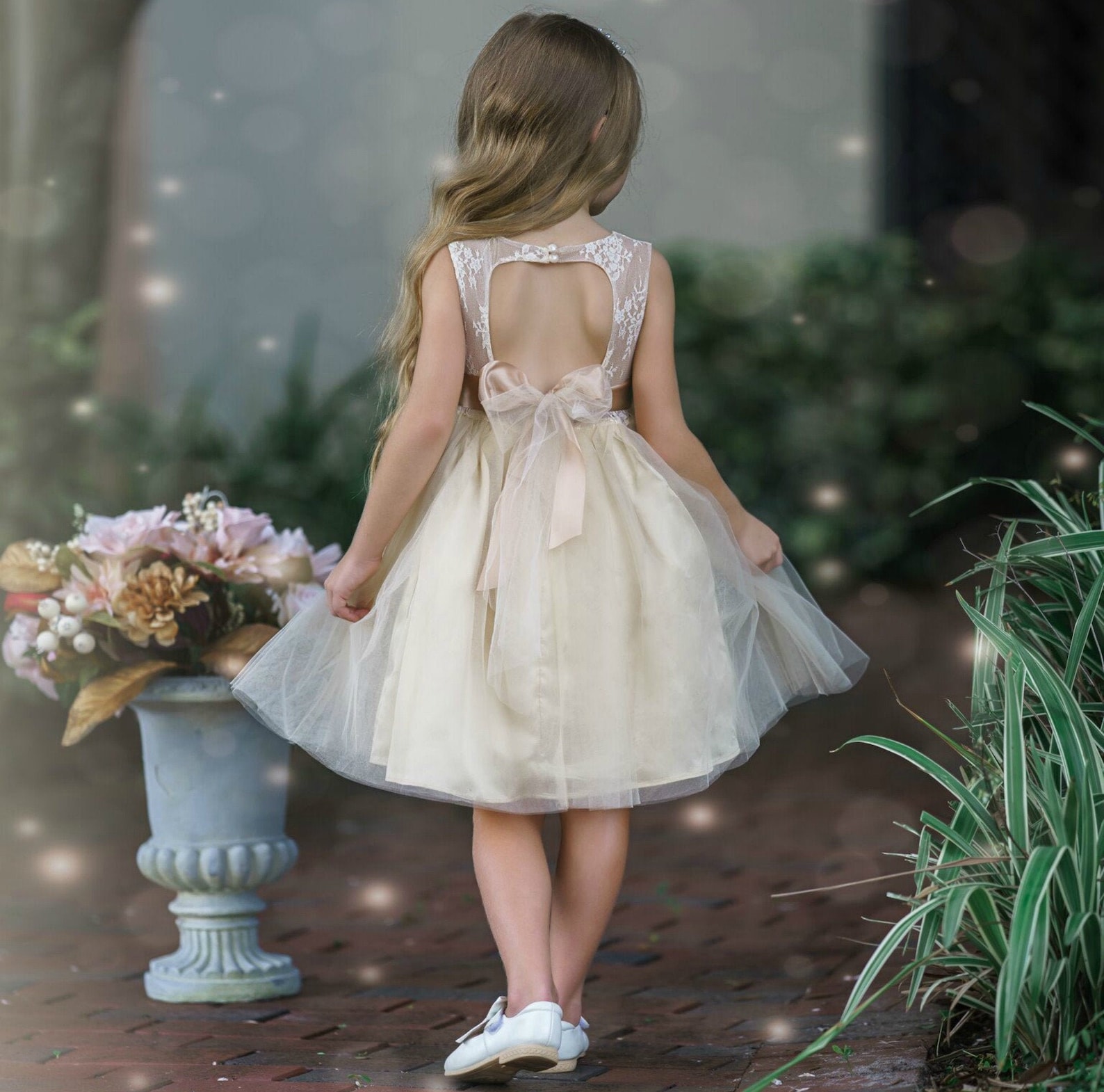 Champagne Flower Girl Dressflower Girl Dresses Ace Flower Etsy