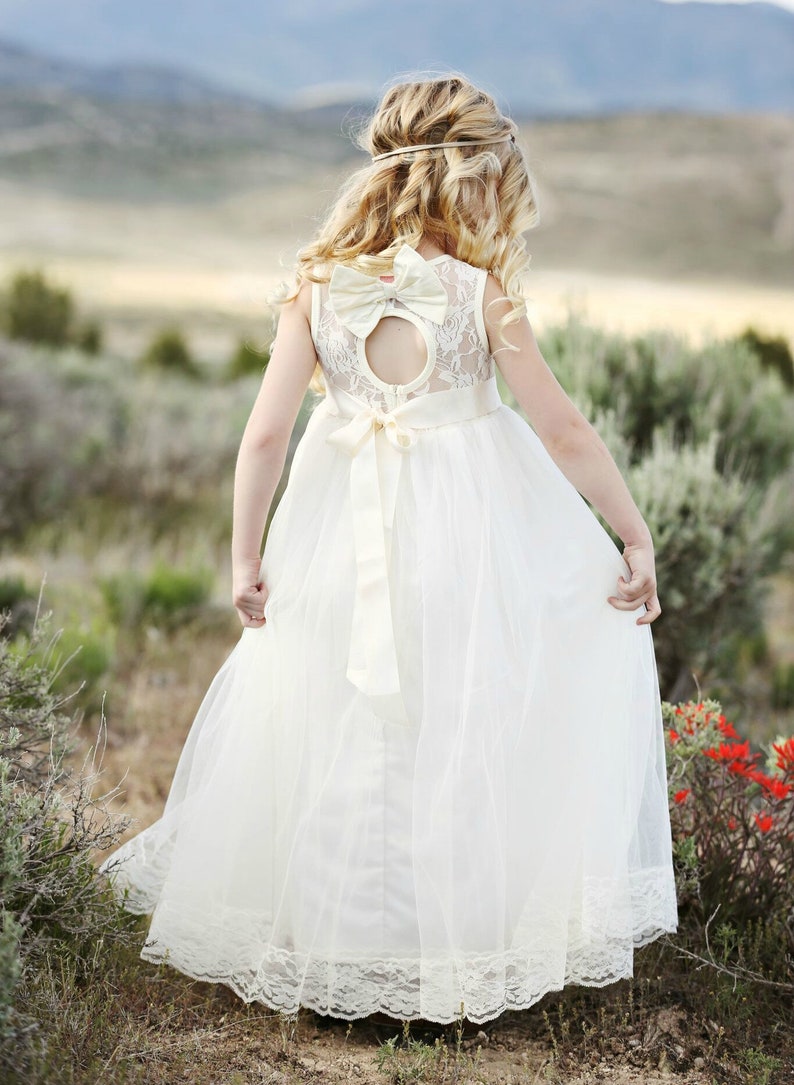 Sale Ivory Flower Girl Dress Tulle Flower Girl Dress Rustic Etsy