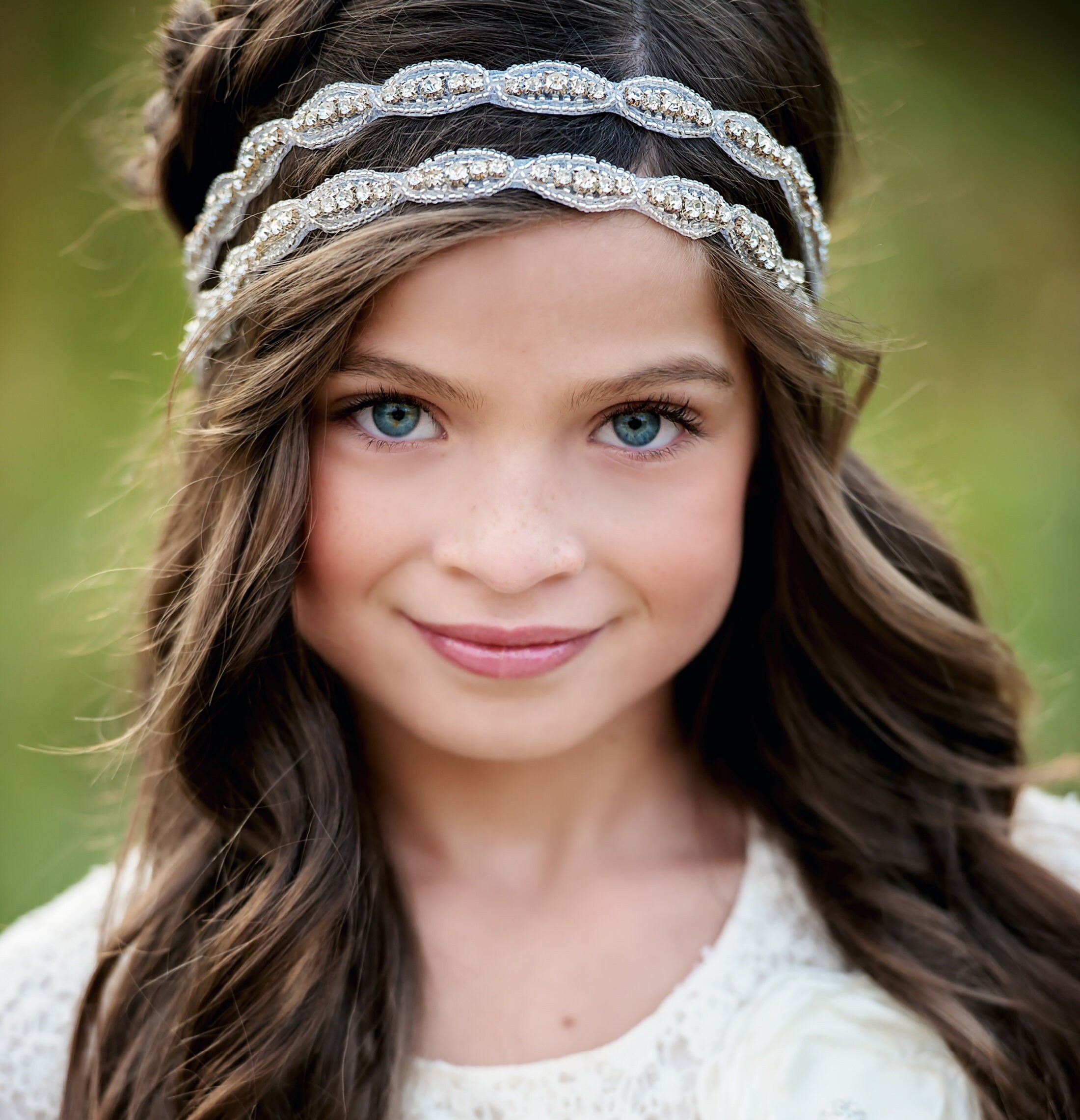 Rhinestone Bridal Headband Wedding Headband Flower Girl - Etsy