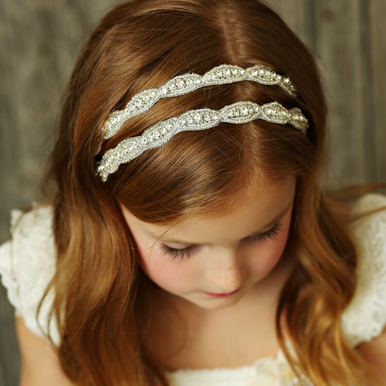 Rhinestone Bridal Headband Wedding Headband Flower Girl - Etsy