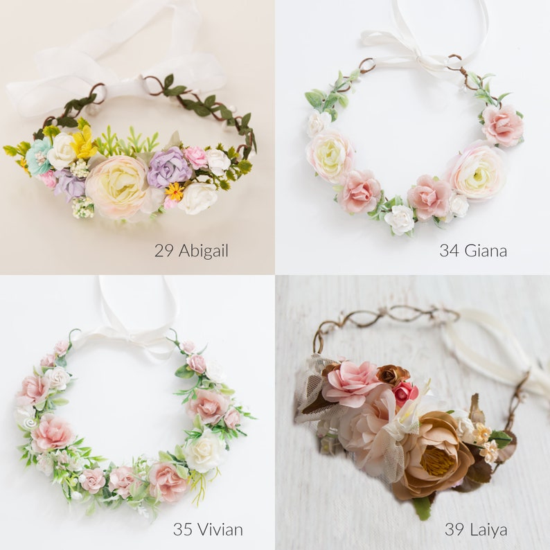 Spring Flower Girl Crown Flower Hair Wreath Wedding Flower - Etsy