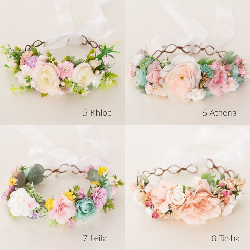Pink Ivory Flower Crown Flower Girl Headband Girl Floral - Etsy