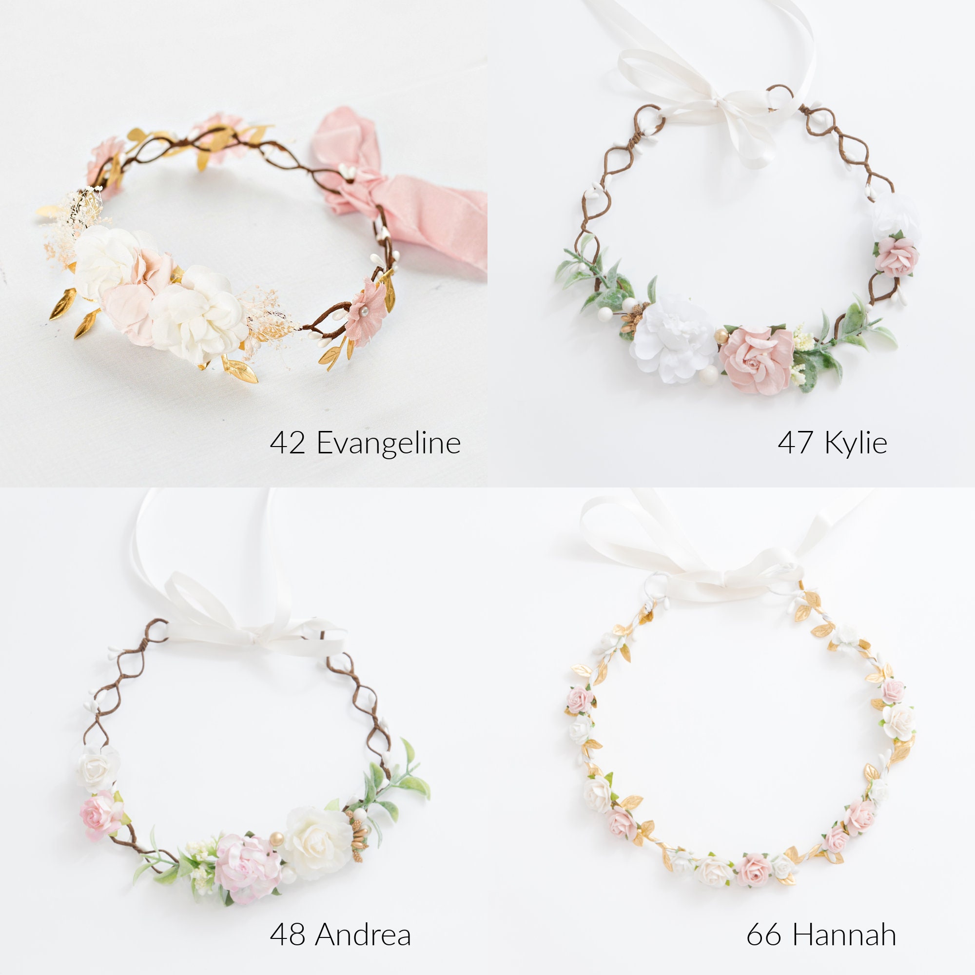 Spring Flower Girl Crown, Flower Hair Wreath, Wedding Flower Crown ...
