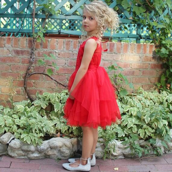 Little Girl In Red Dress
