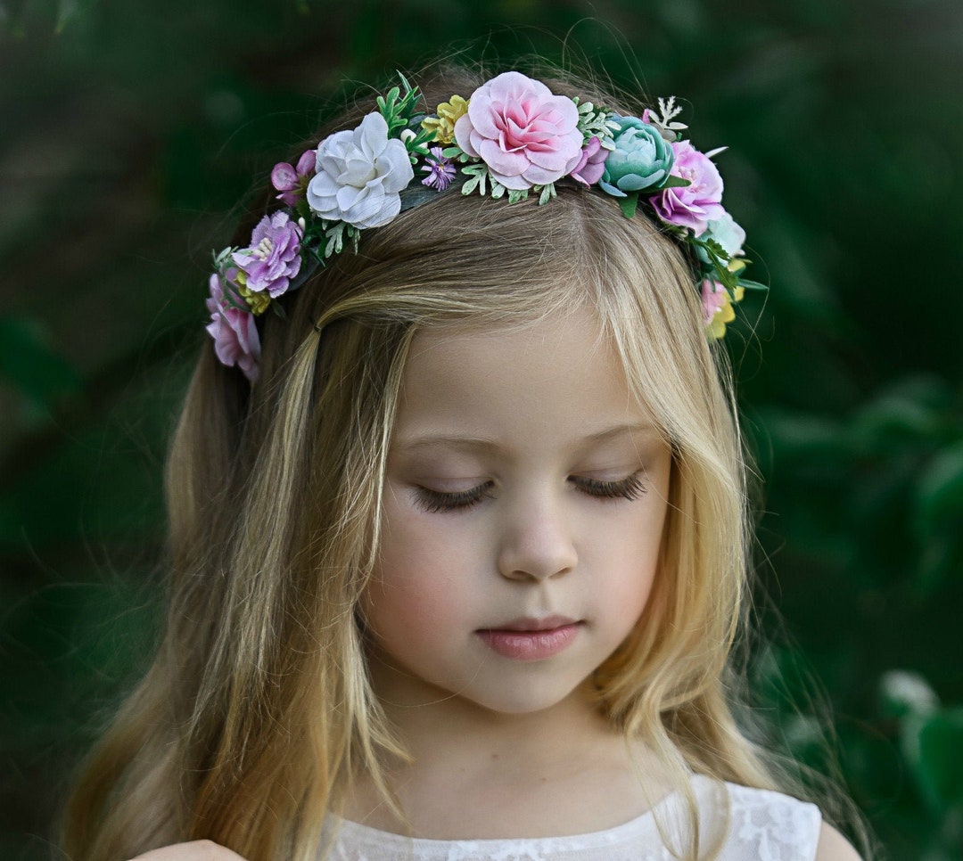 Spring Flower Crown, Flower Tiara, Floral Crown, Flower Halo, Bohemian ...