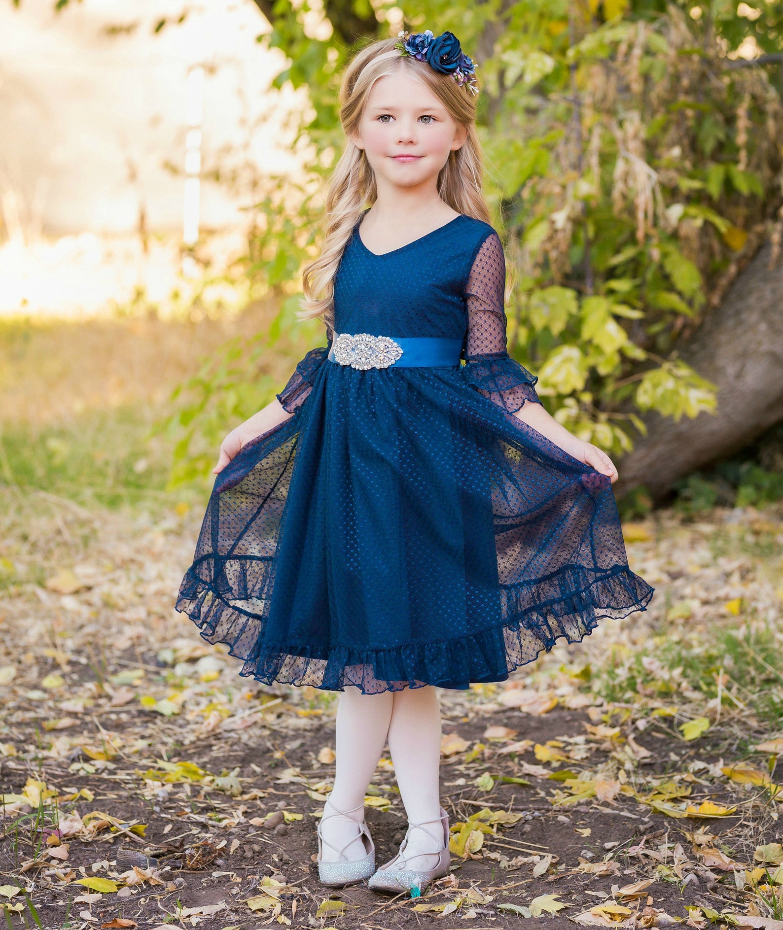 Lace Flower Girl Dress Flower Girl Dressesrustic Champagne Etsy