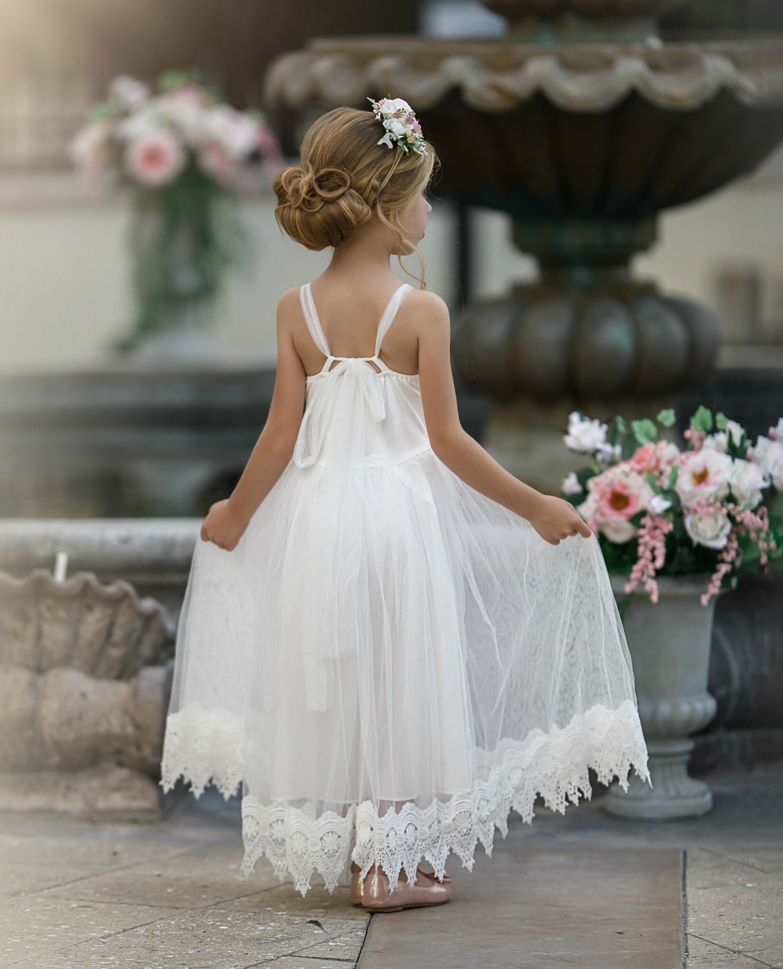 Flower Girl Dressboho Flower Girl Dress Rustic Ivory Flower Etsy