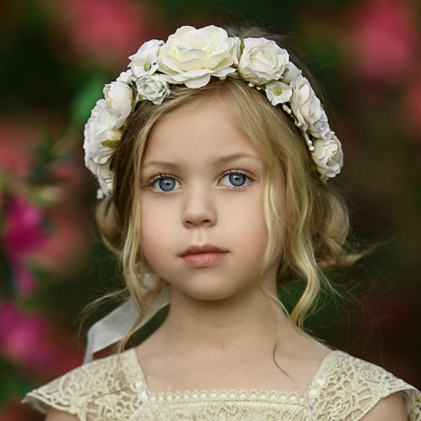 Ivory Flower Crown - Etsy