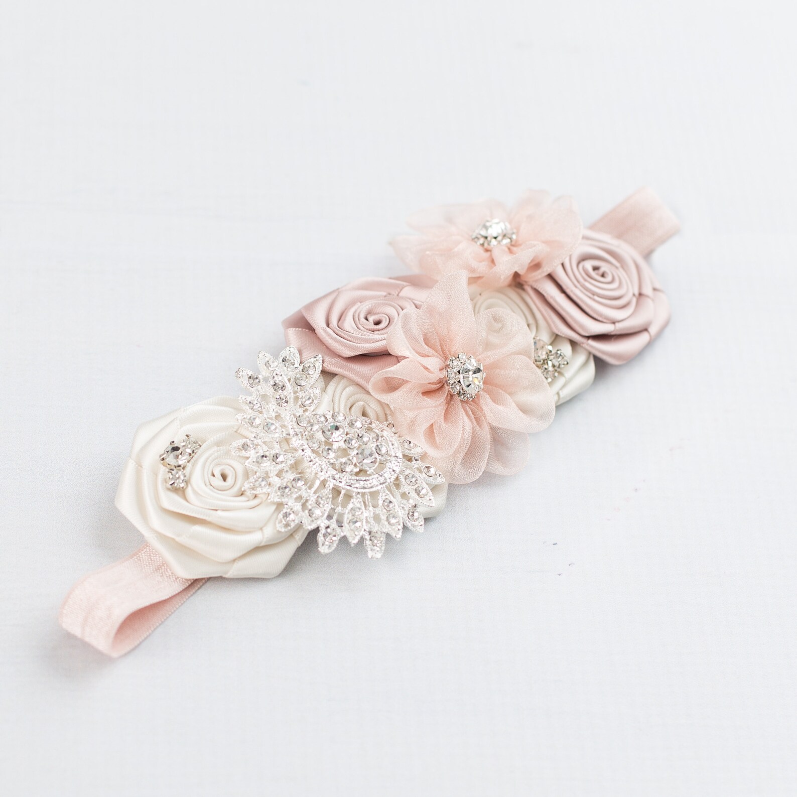 White Headband Flower Girl Headband Christening Headband | Etsy