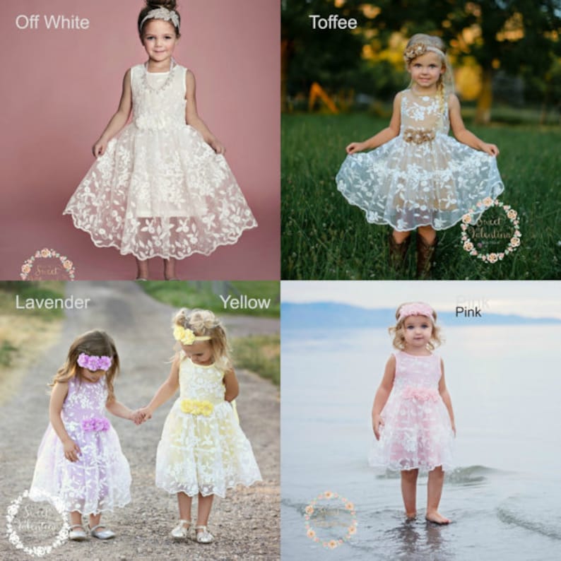 Girls dress lace flower girl dress yellow girls lace dress | Etsy