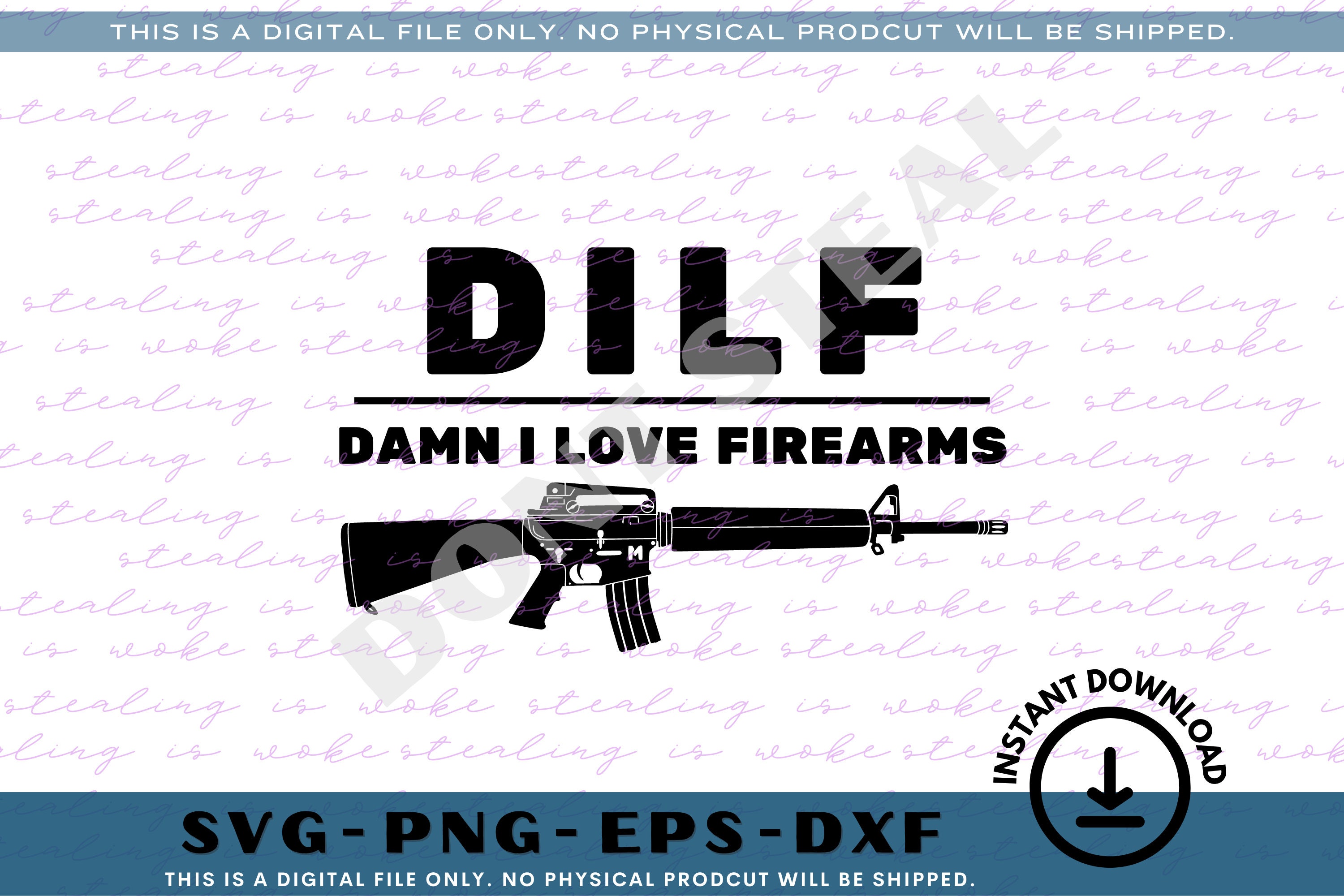 DILF Damn I Love Firearms Svg, Dad Svg, 2nd Amendment Svg, Gun Svg ...