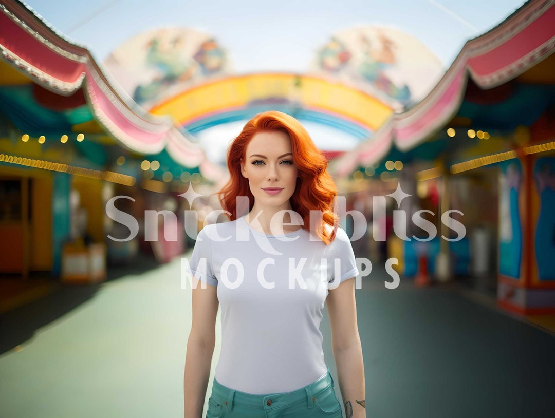 Colorful Retro Mockup | Tshirt Mockup | Model Mockup | Grey Shirt Mock ...