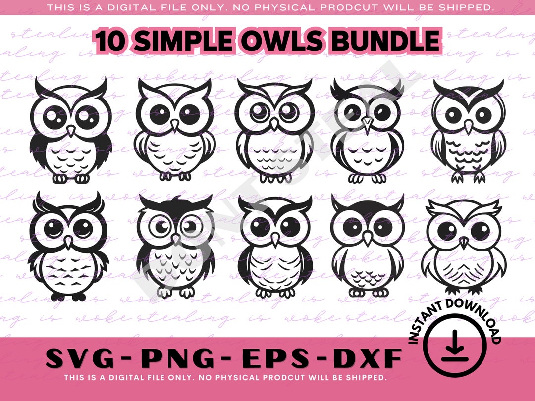 Simple Owl SVG Bundle: Teacher & Preschool Designs (digital Download ...