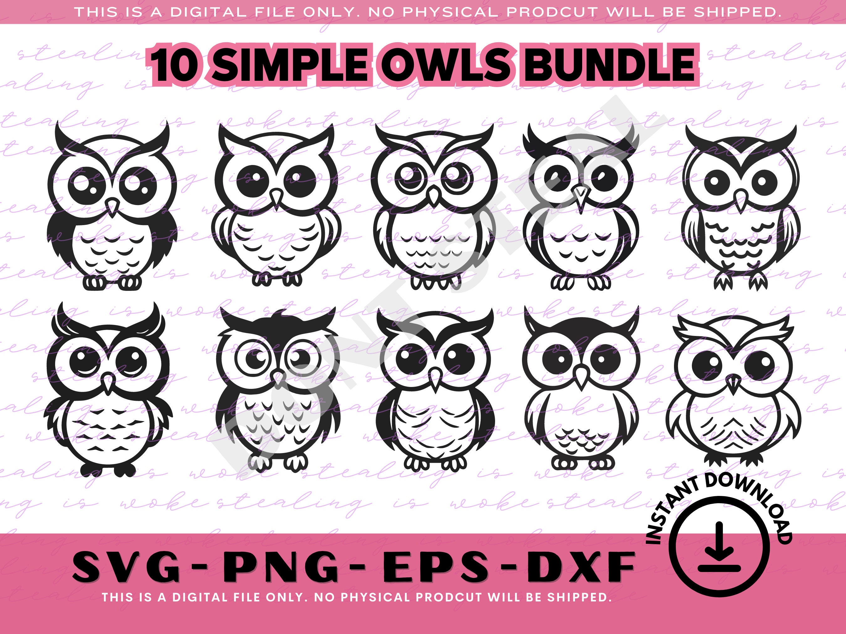 Simple Owl SVG Bundle | Teachers | Back to School | Preschool | Digital ...