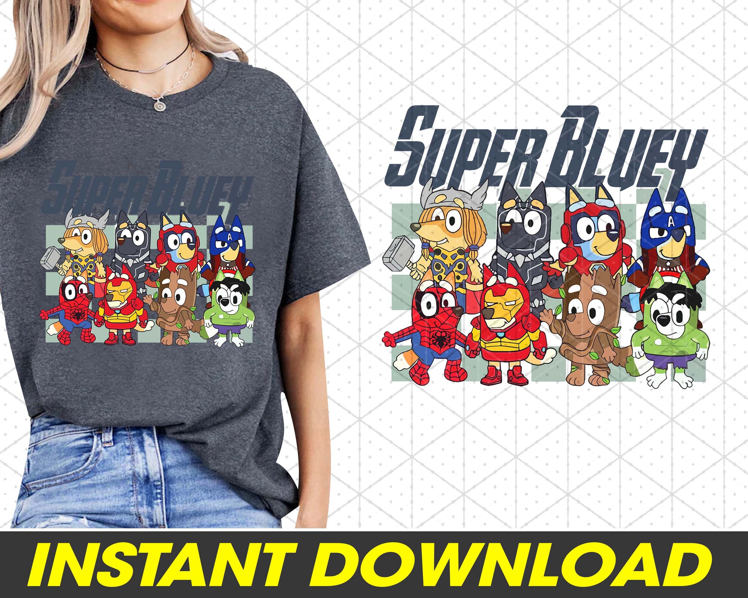Superhero Bluey PNG, Bluey and Bingo Png, Bluey Family PNG, Bluey ...