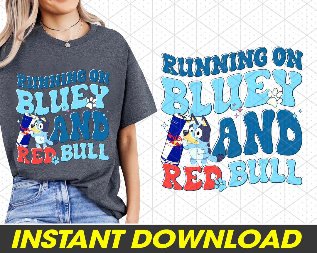 Running on Bluey and Red Bull PNG, Bluey and Bingo Png, Bluey Family ...