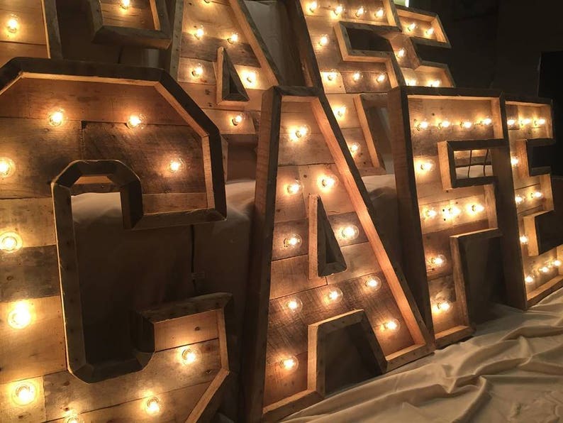 30 Lighted Marquee Letters Large Wood Letters - Etsy