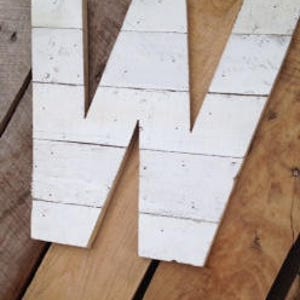 16" Untrimmed Reclaimed Wood Letter | Rustic Wood Letters | Large Wall ...