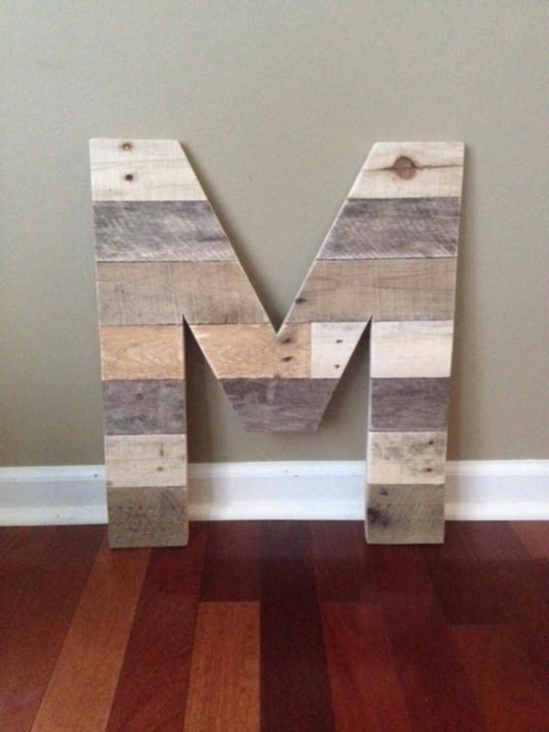 16" Untrimmed Reclaimed Wood Letter | Rustic Wood Letters | Large Wall ...