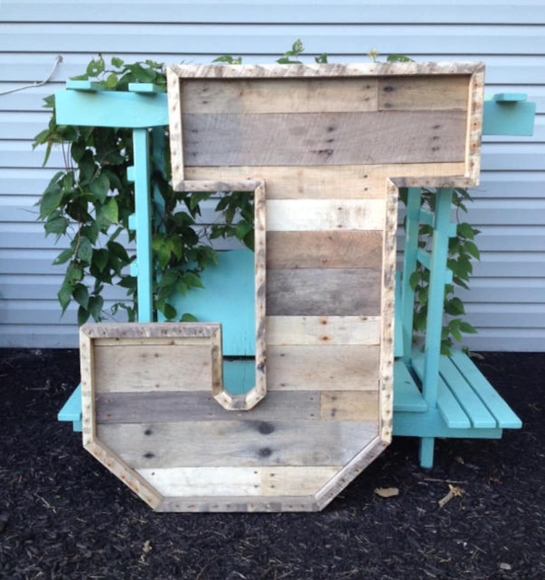 48" Reclaimed Wood Letters (A-Z) | Large Wall Art | Monogram | Decor ...