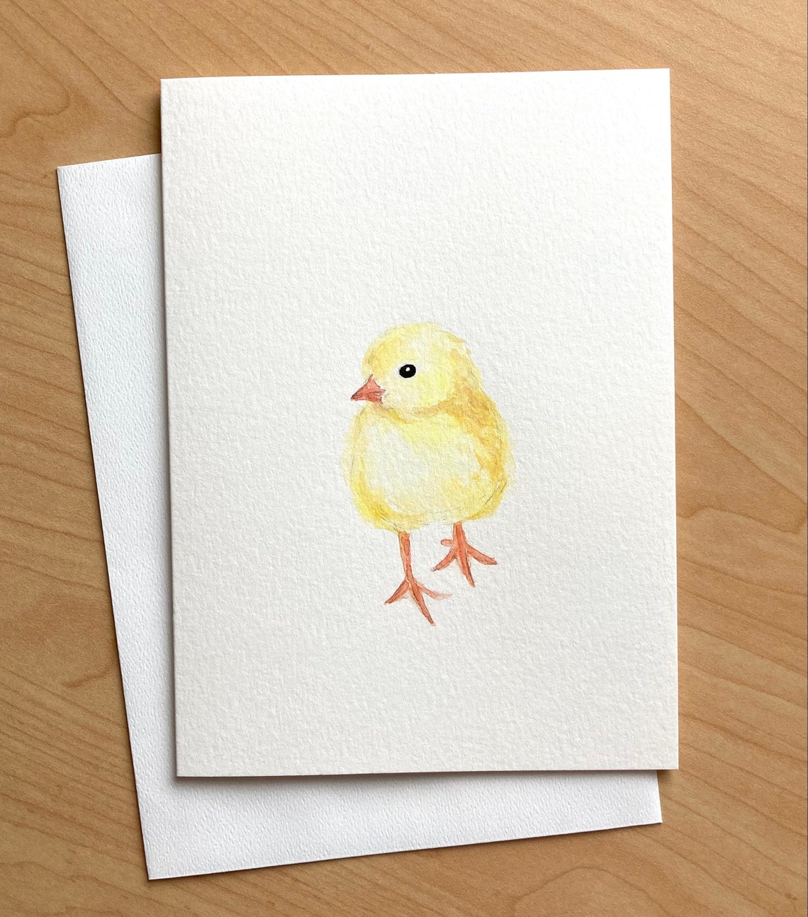 Hand Painted Greeting Card, 5x7, Easter Card, Cute Chick Card, Original ...