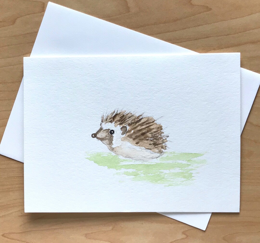 Hand Painted Greeting Card, NOT PRINT, Hedgehog Card, Original ...