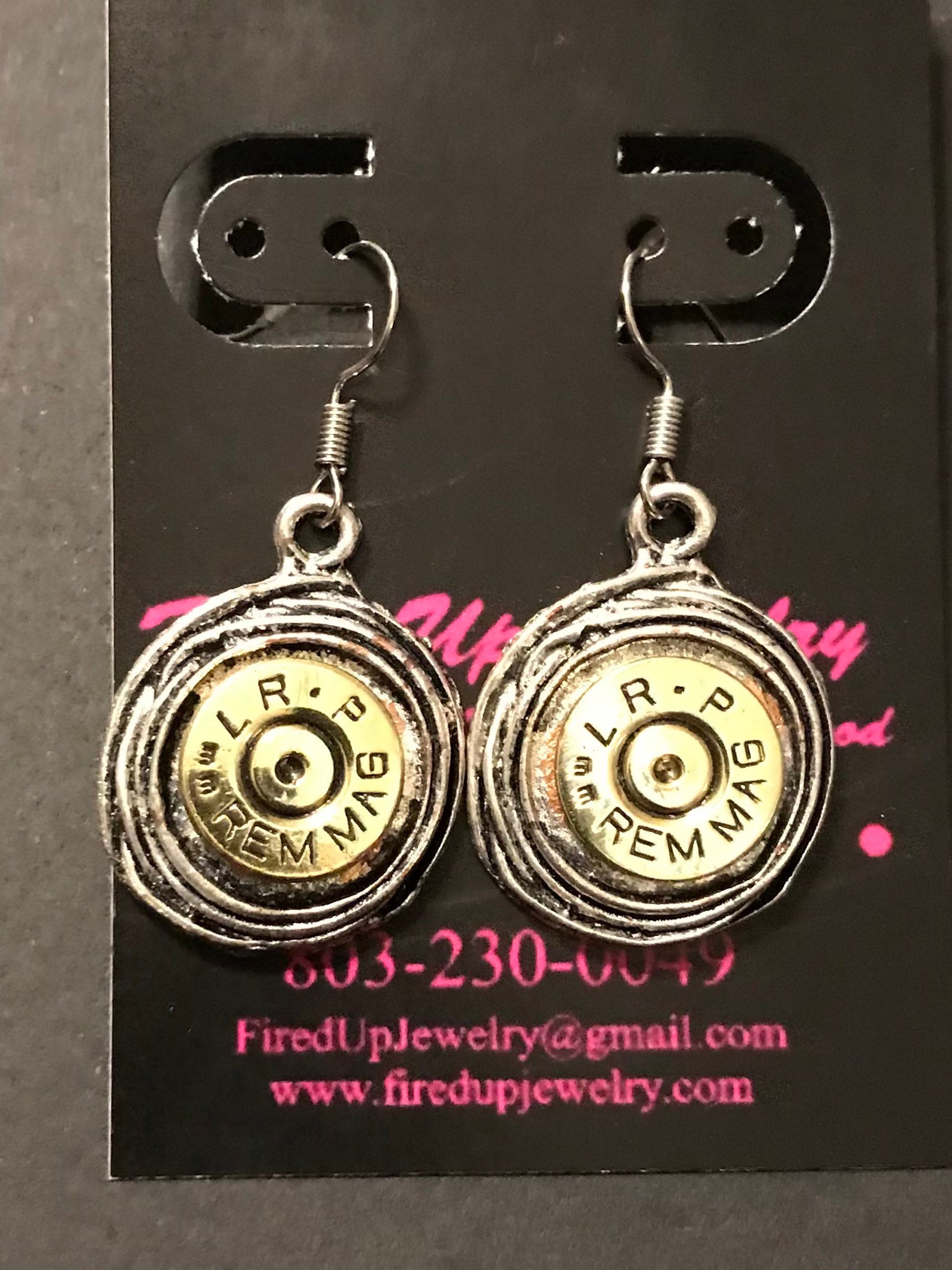 Bullet Casing Earrings .7mm Remington Mag Round Earrings - Etsy