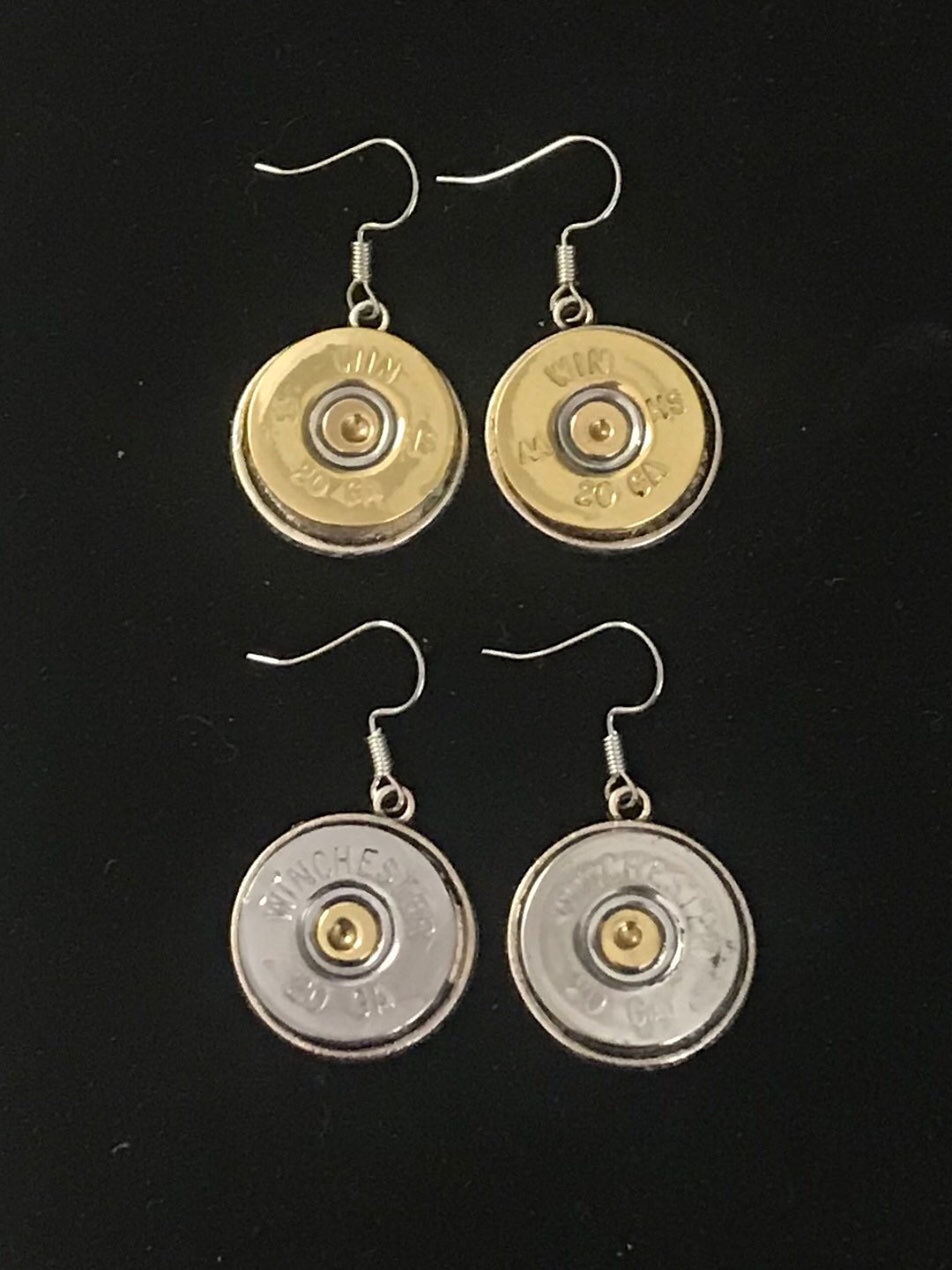 Shotgun Shell Jewelry, 20 Gauge Earrings, Silver Winchester Remington ...