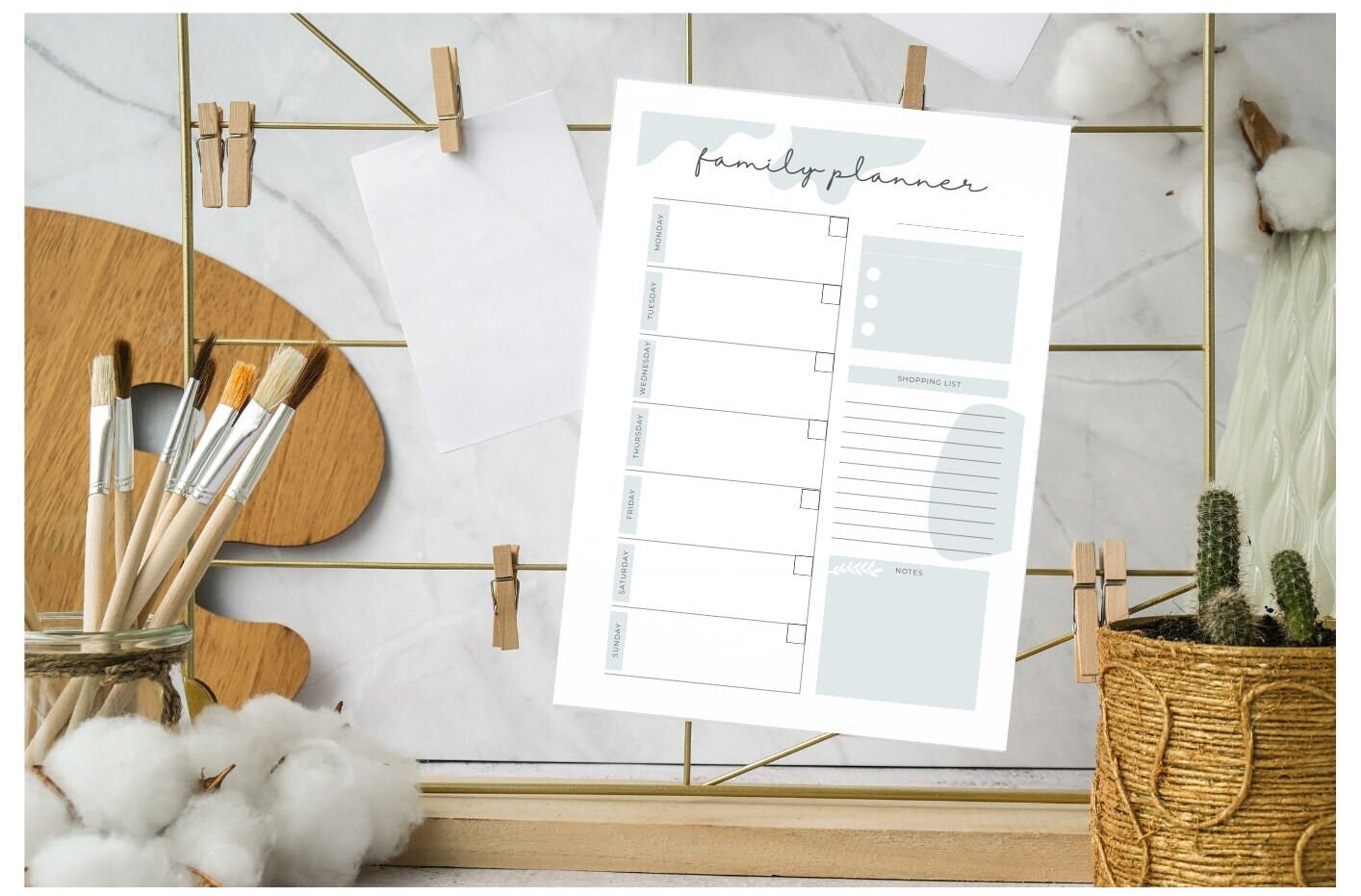 Modern Printable Weekly Family Planner A4 and A3 Downloadable - Etsy