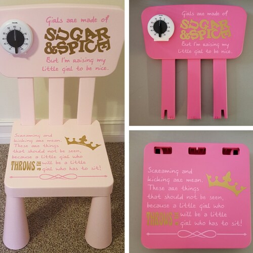 Girls TIME OUT Chair Toddler Time Out Chair Personalized | Etsy