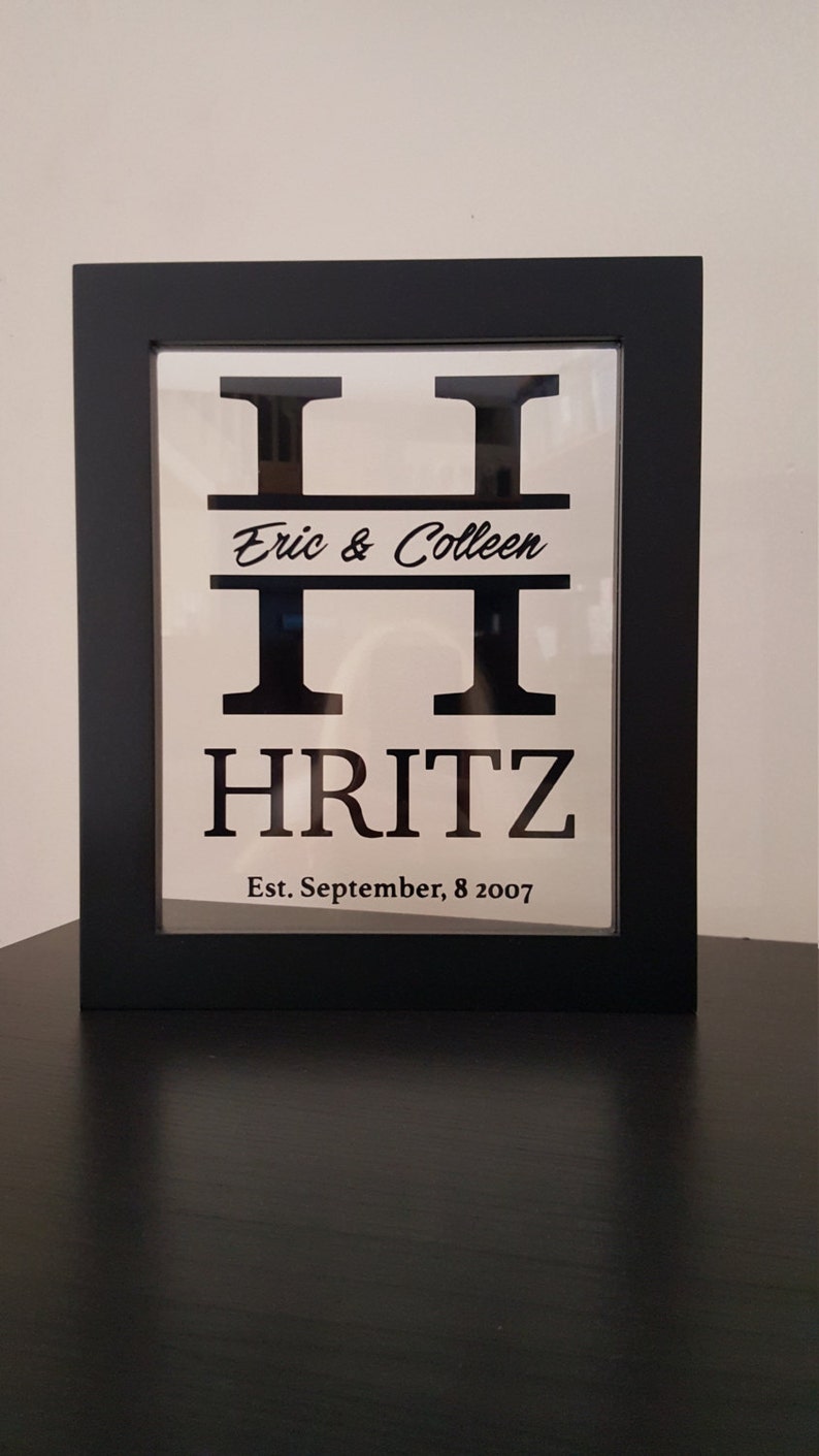 Family Name Wedding Date Frame | Etsy