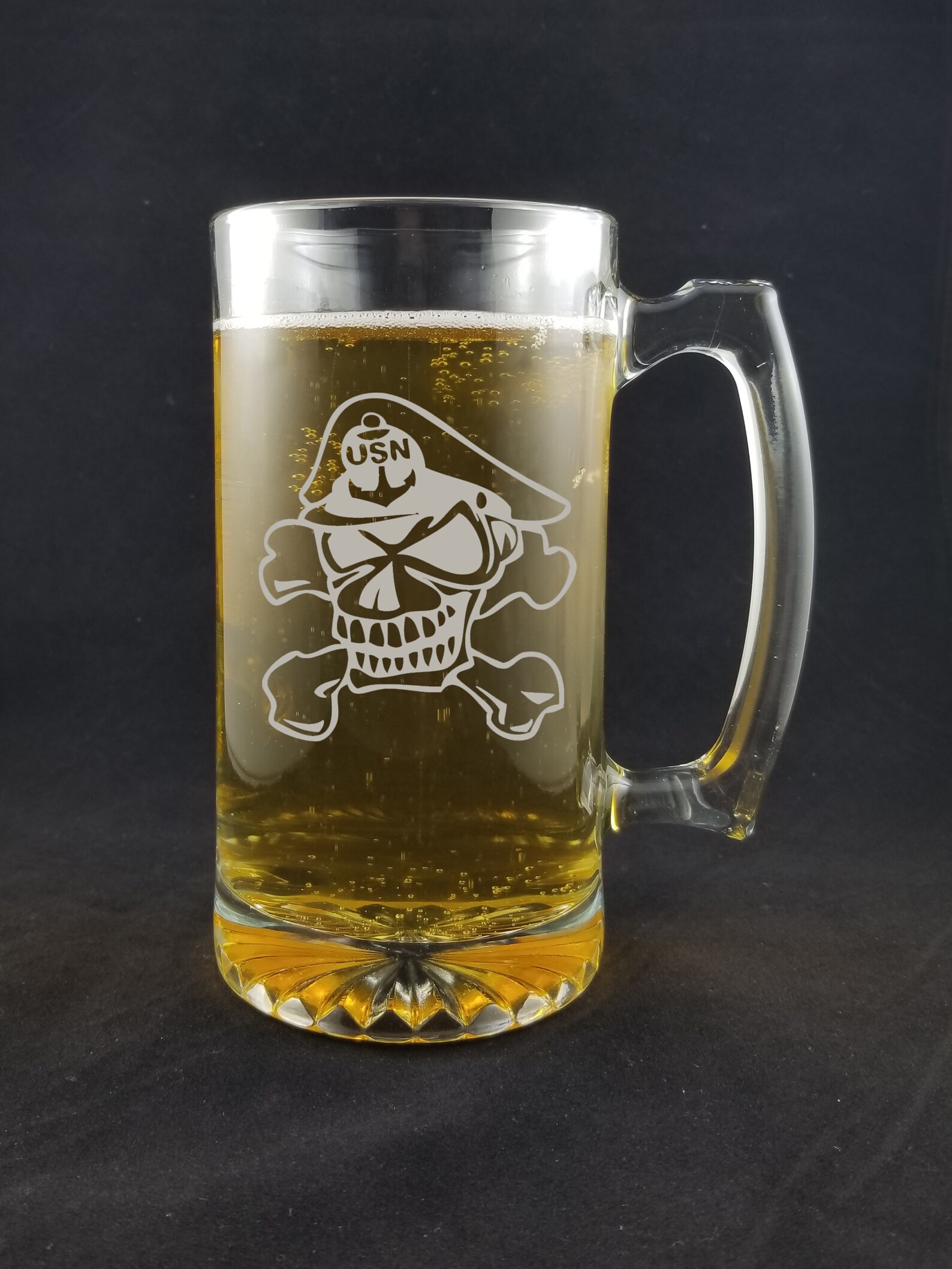 Etched Navy Chief Beer Mug: Skull & Anchor Retirement Gift - Etsy