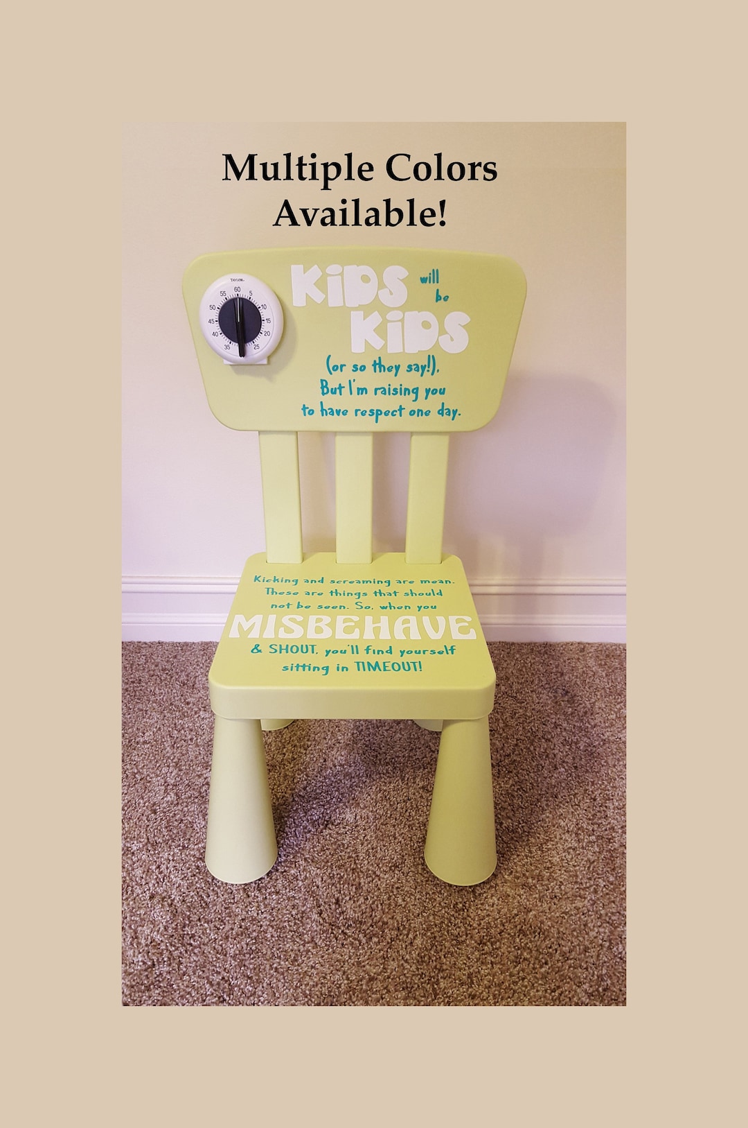 Time Out Chair, KIDS, With Timer, Neutral, Princess, Prince, Kid, Child ...