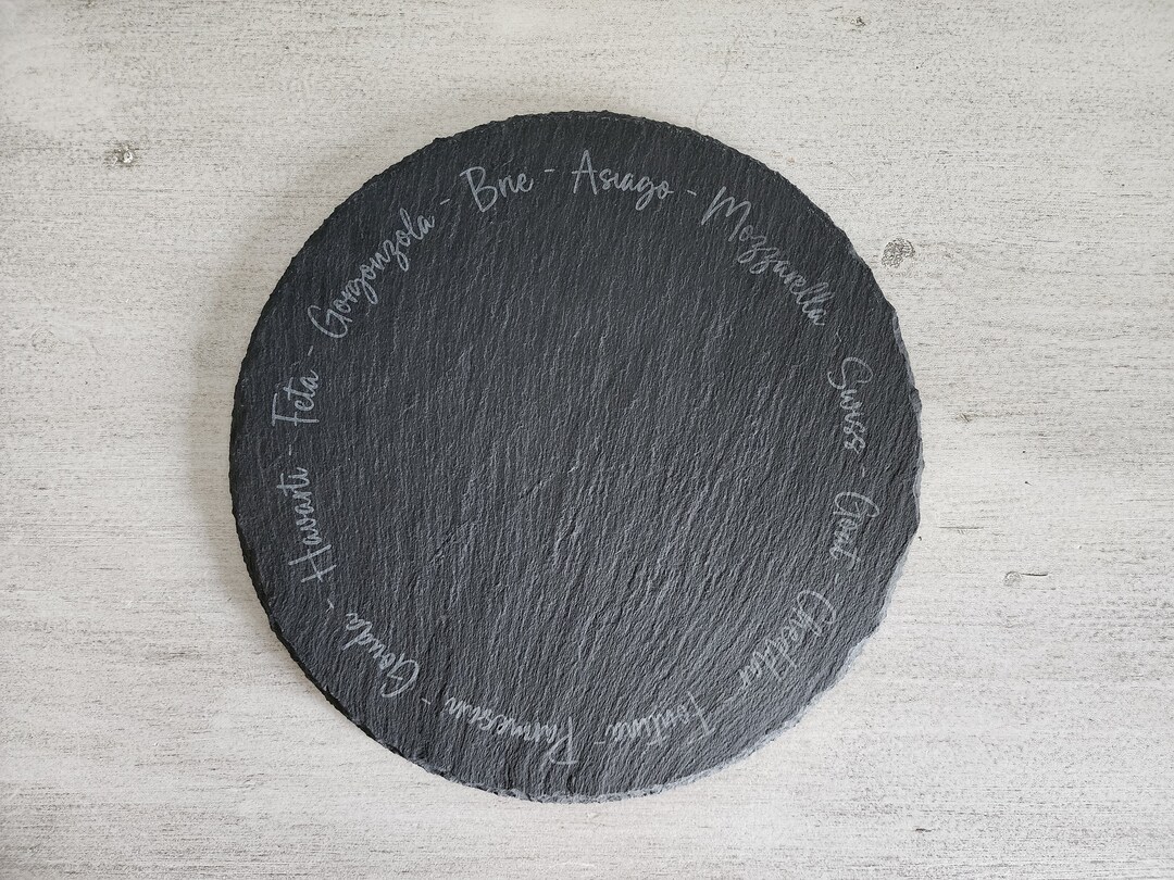 Etched Slate Charcuterie Board: Cheese Names, Appetizer Plate (11 ...