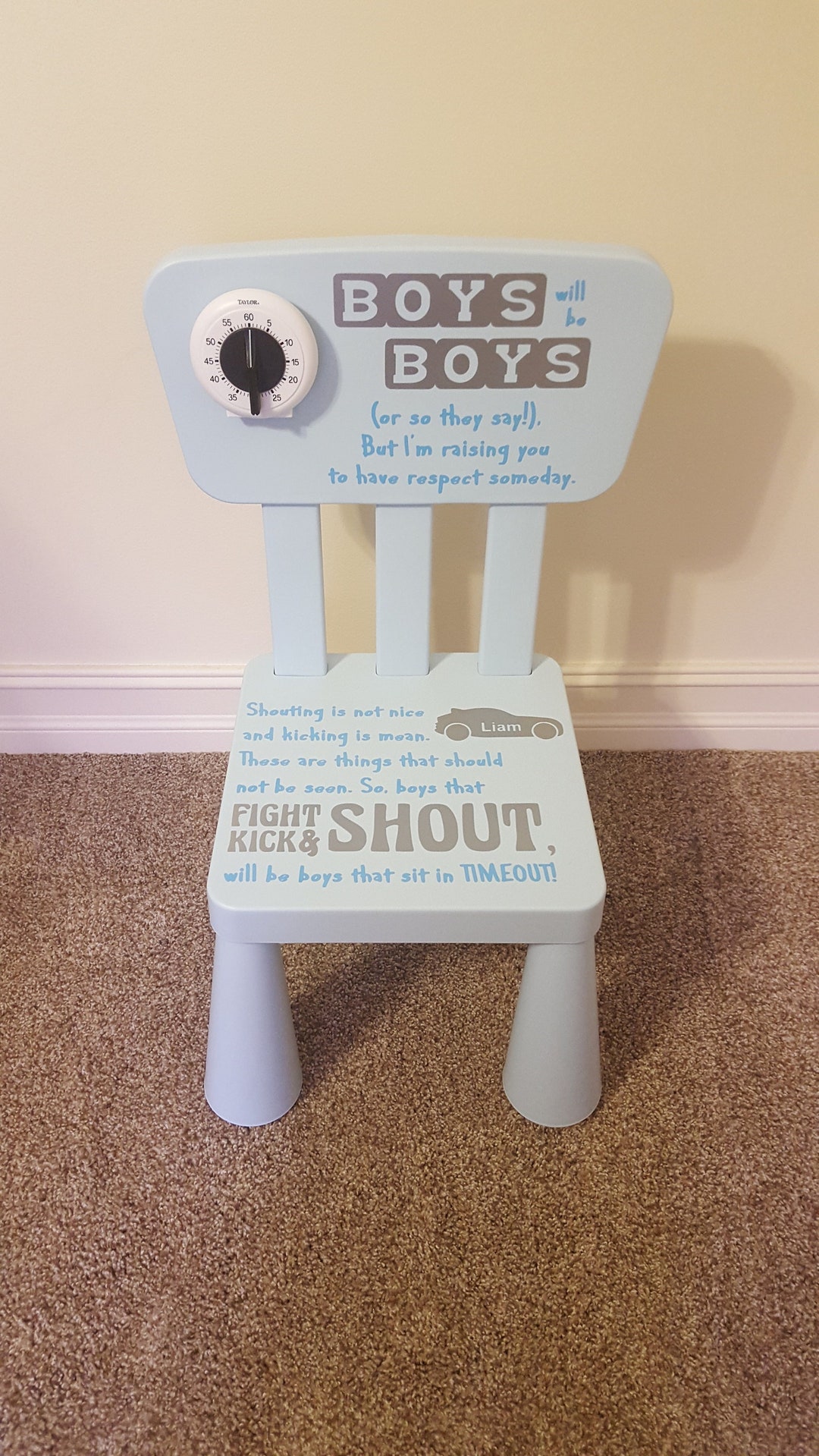 VINYL ONLY - Boys Time Out Chair Vinyl Decal - Boy Quote - Etsy