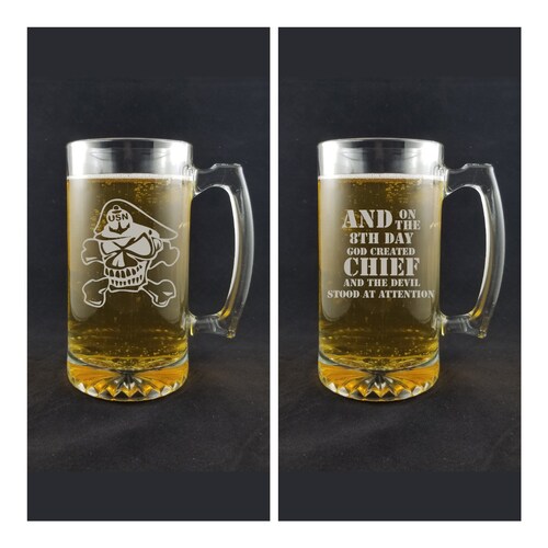 United States Navy Chief Beer Mug Deep Etched Hand Crafted | Etsy