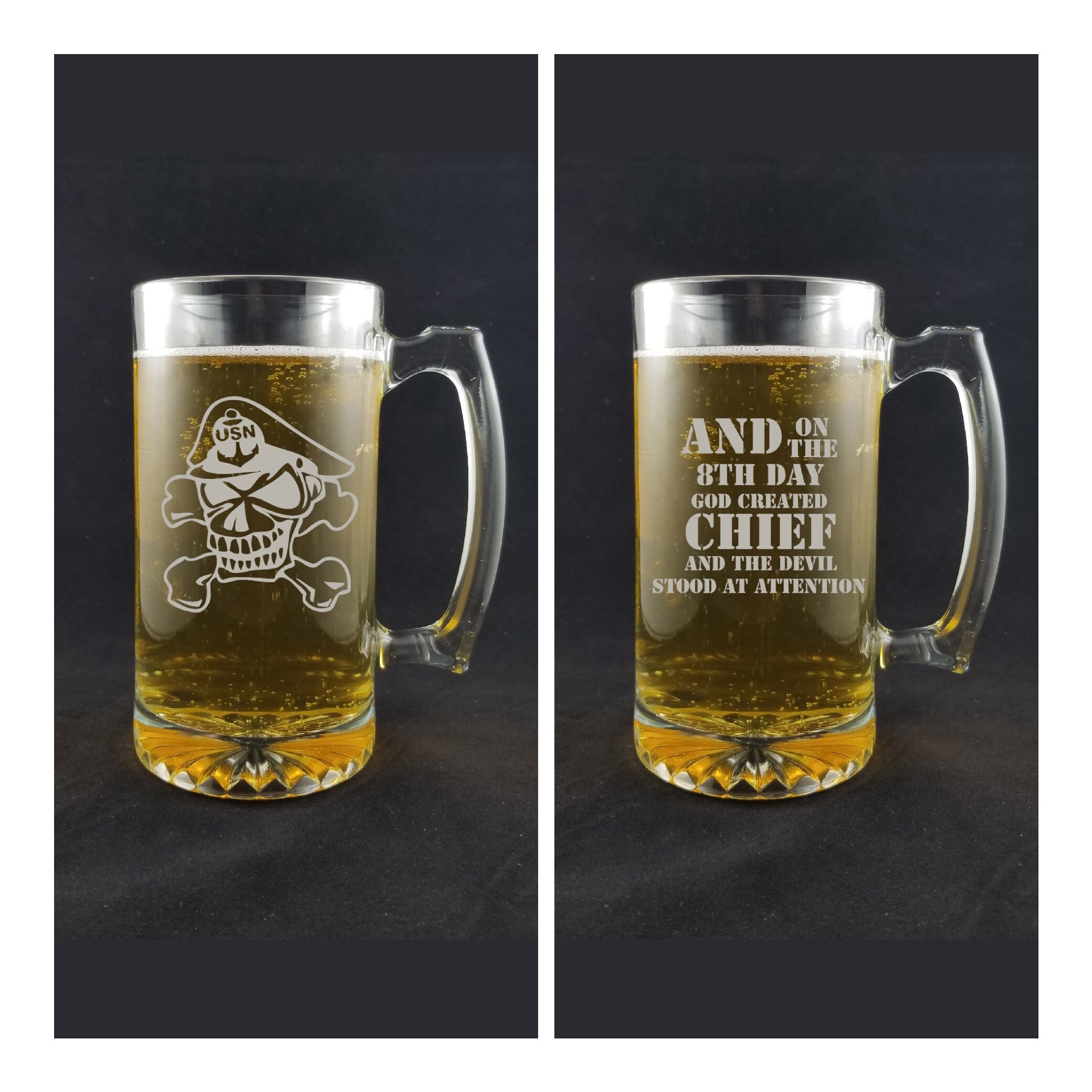 United States Navy Chief Beer Mug Deep Etched Hand Crafted - Etsy